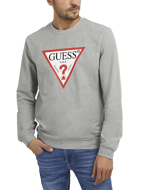 Guess Audley Felpa Logo Triangolo Marble Heather - Acquista A Prezzi ...