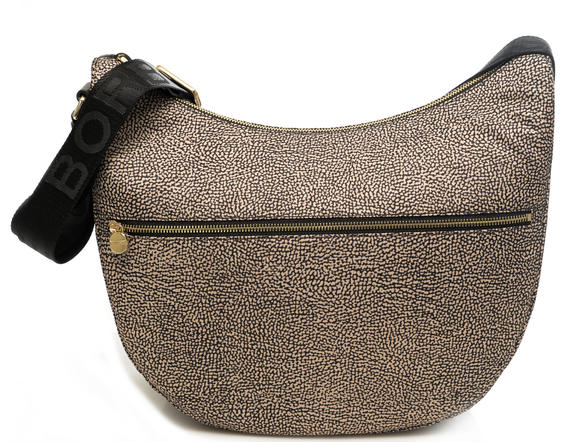 Borbonese Luna M Sacca A Tracolla Op/Naturale/Nero - Acquista A Prezzi Outlet!