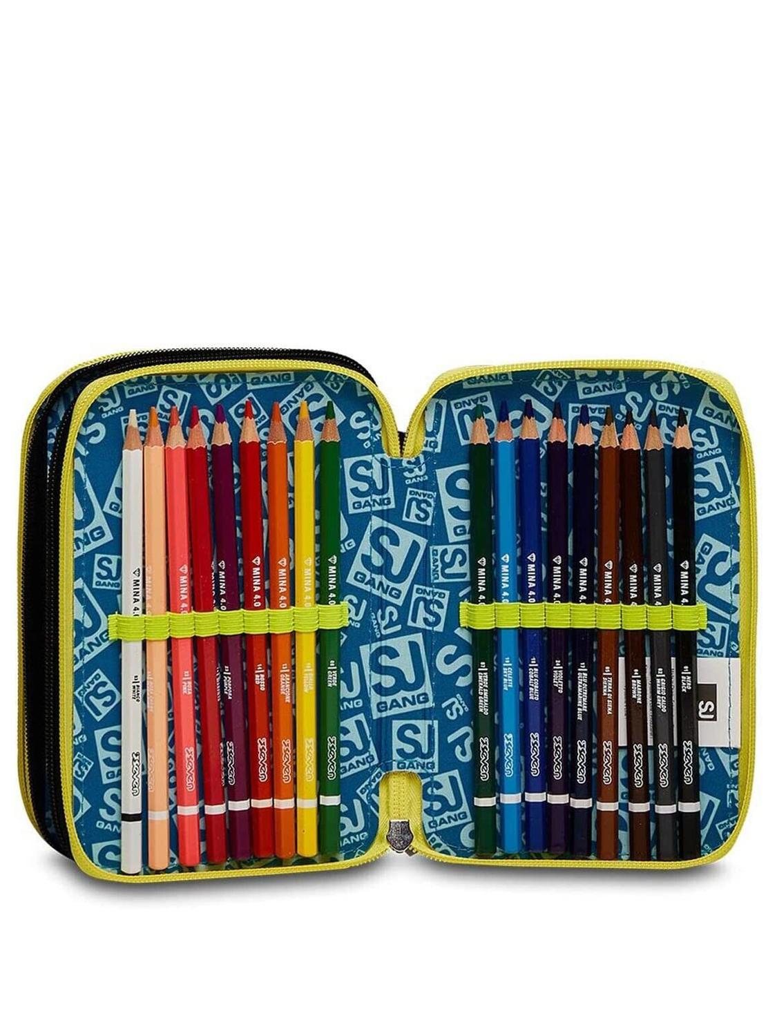 Sjgang Critty Boy Astuccio Con Kit Scolastico Completo Turchese Fluo ...