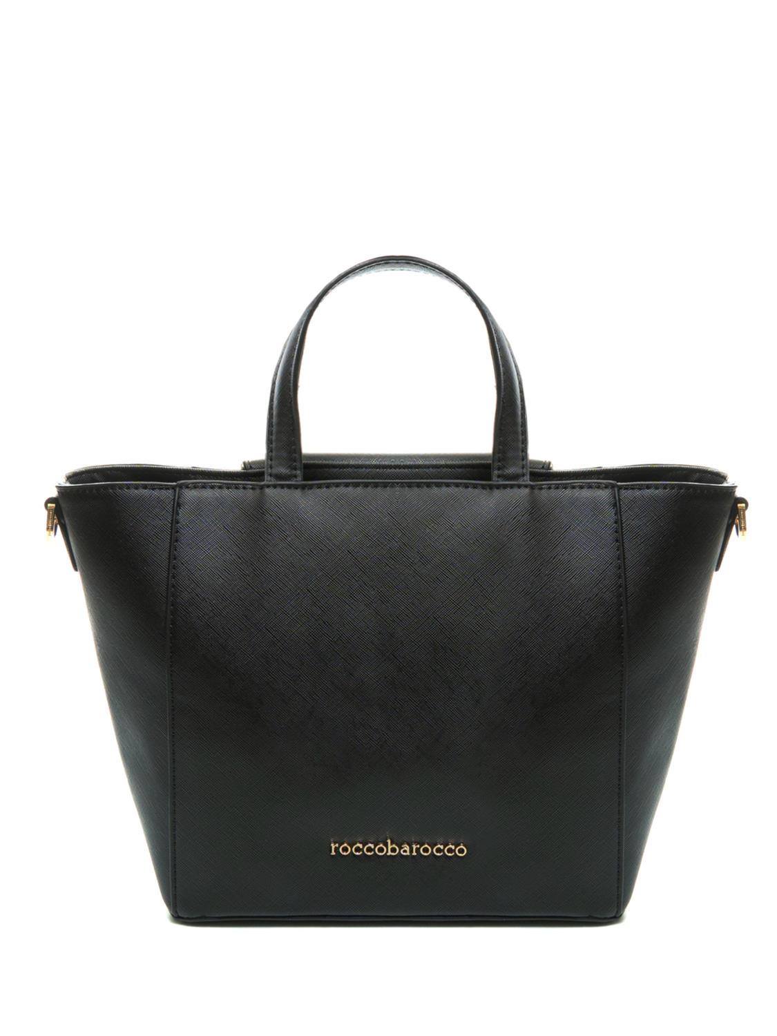 Roccobarocco Luce Tote Bag Con Tracolla E Logo In Metallo Nero ...