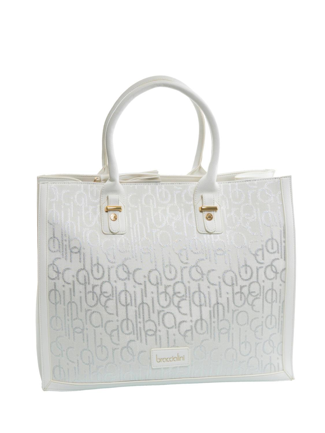 Braccialini Font Borsa Tote Con Tracolla Bianco - Acquista A Prezzi Outlet!